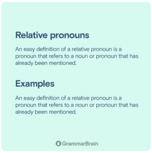 What Are Relative Pronouns Examples Definition Rules GrammarBrain
