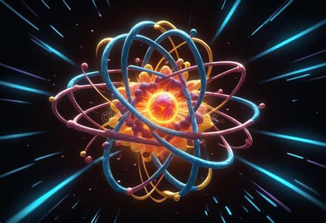 An Intricate 3d Rendering Of A Glowing Atom Stock Illustration Illustration Of Floral