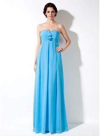 Empire Sweetheart Floor Length Chiffon Maternity Bridesmaid Dress With
