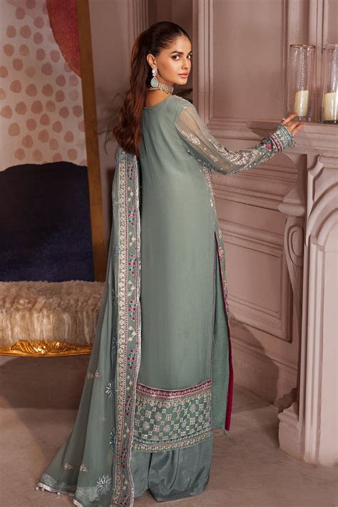 Angrakha Style Kameez Sharara Pakistani Wedding Dress Nameera By Farooq