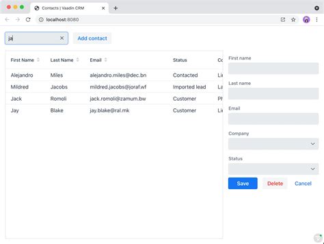 Tutorial Accessing The Database From A Vaadin Flow View