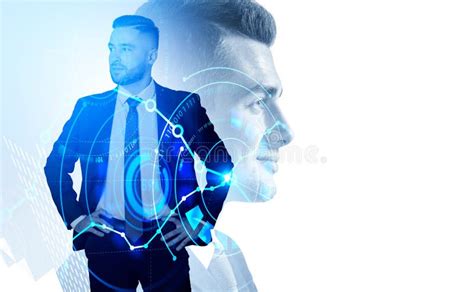 Business People Portrait And Big Data Analysis And Research Copy Space