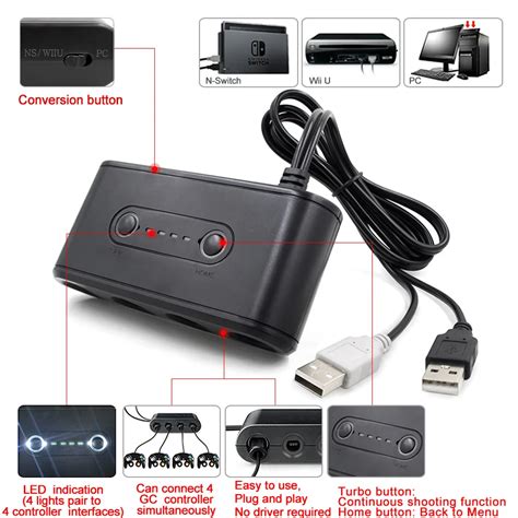 High Quality New Gc Controller Adapter For Nintendo Switch Wii U Pc