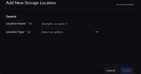Add A Storage Location — Artesca 402 Documentation