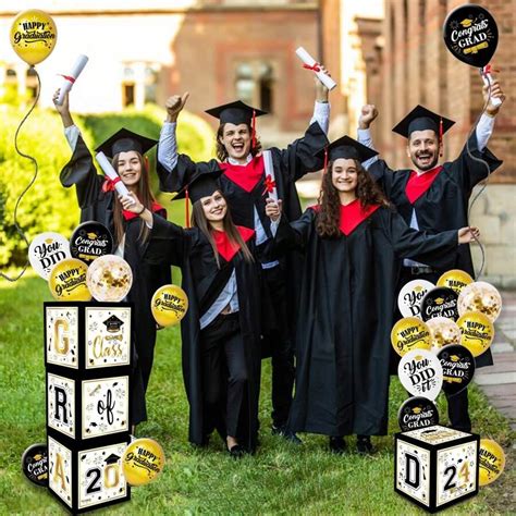 Graduation Decorations Class Of 2024 Black And Gold Graduation