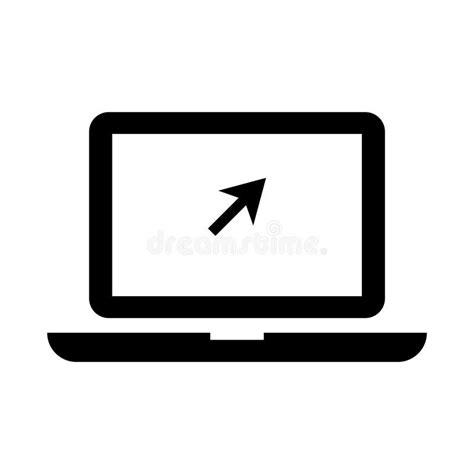 laptop with cursor icon on grey backdrop computer mouse click pointer