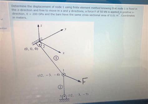 solved determine the displacement of node 1 using finite