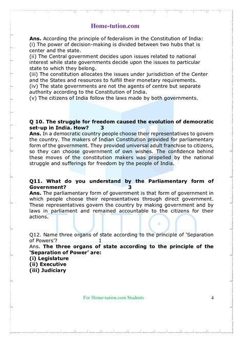 Important Subjective Questions For Cbse Class 8 Sst Political Science Civics Chapter 1 The