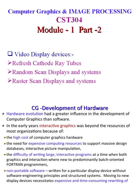 Cgip Mod1 Ppt 2 Crt Raster Random Pdf Frame Rate Rgb Color Model