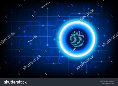 Fingerprint Scan Provides Security Access Digital Stock Vector Royalty