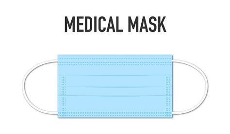 의료 마스크 현실적인 벡터 그림입니다 파란색 호흡 호흡 마스크입니다 바이러스 및 질병에 대한 보호 백색 배경에 격리 된 병원