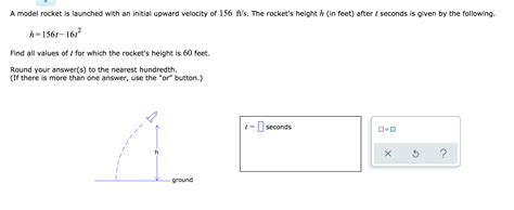 Solved A Model Rocket Is Launched With An Initial Upw