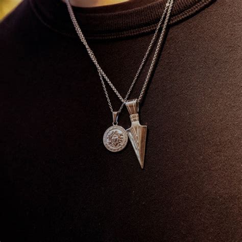 Silver Medusa Pendant Necklace Etrnl