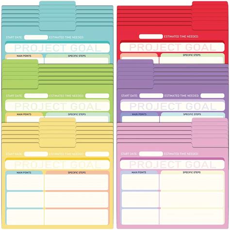 30 Pack Project Folders Labeled File Folders Letter Size Colored File Folders Manila 6