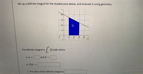 Solved Set Up A Definite Integral For The Shaded Area Below