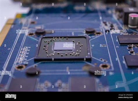 Graphic Card Processors Macro View Of A Futuristic Electronic Circuit