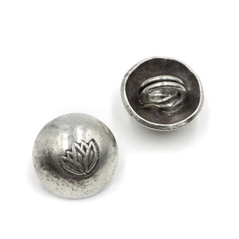 Large Water Lily Button Made By The Hill Tribe Of Thailand