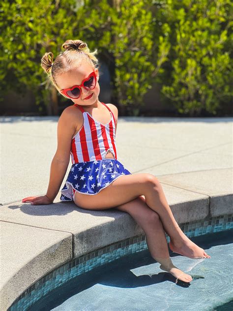 Girls American Flag One Piece Rae And Friends