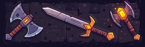 Premium Photo Set Of Game Assets Gaming User Interface Weapon Icons