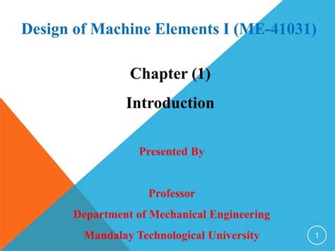 Machine Design Lecture 1 Introductionpptx