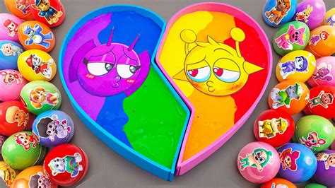 Making Sprunki Love Couple Bathtub With Slime In Paw Patrol X Pinkfong Eggs Satisfying Asmr