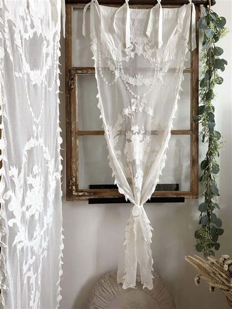 Brise bise de charme Blanc Mariclo x cm Déco d Élise