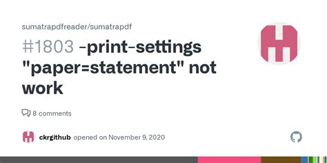 print settings paper statement not work · issue 1803