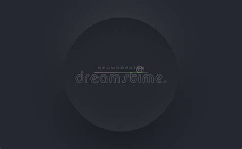 Black Minimal Neumorphism Style Vector Banner Futuristic Circle Background Stock Vector