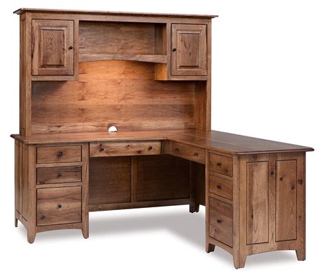 Dover L Desk With Hutch Amish Furniture Haus