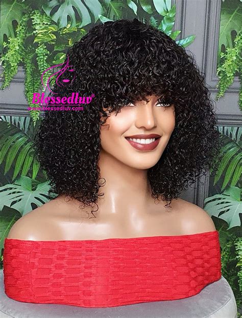 Grace Brazilian Curly Fringe Machine Mono Wig Sale