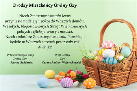 ŻYCZENIA DLA MIESZKAŃCÓW GMINY GZY