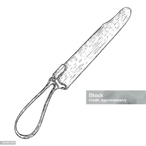 의료용 메스 장비의 손 그리기 외과 용 기구 뼈 톱 또는 수술 용 공구 칼 벡터 간호사에 대한 스톡 벡터 아트 및 기타 이미지