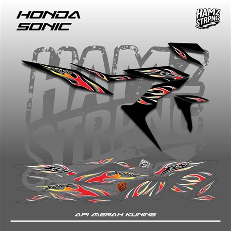 Jual Striping Transparan Honda Sonic Konsep Api Gradasi Thailand Shopee Indonesia