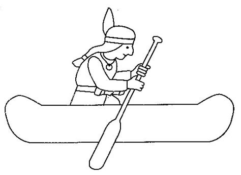 Free Canoe Clip Art Black And White Outline Sketch Coloring Page