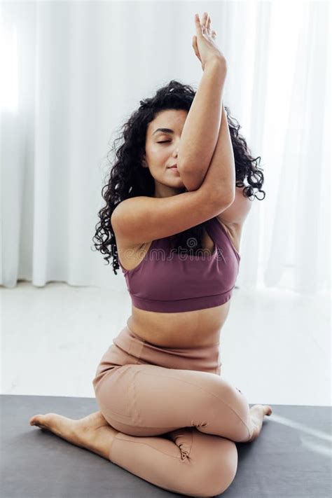 Woman In Stretching Yoga Acrobatics Sport Gymnastics Stock Image