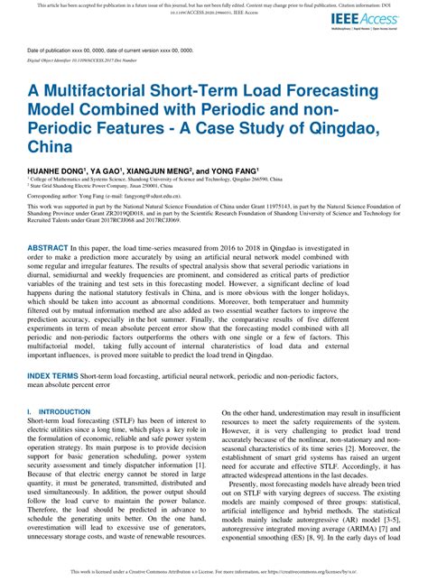 Pdf A Multifactorial Short Term Load Forecasting Model Combined With