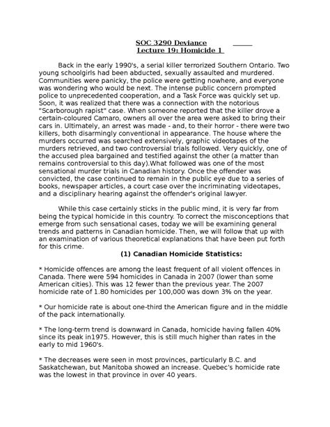 Deviance Lecturenotes 19 Sociology Study Notes Sociology Of Deviance