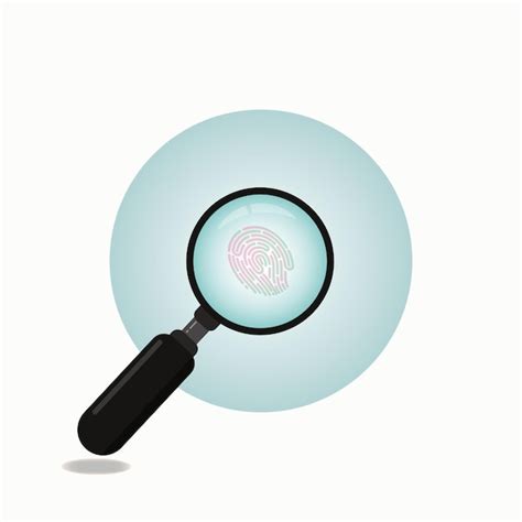 Premium Vector Magnifying Glass Looking For Fingerprint Icon Design