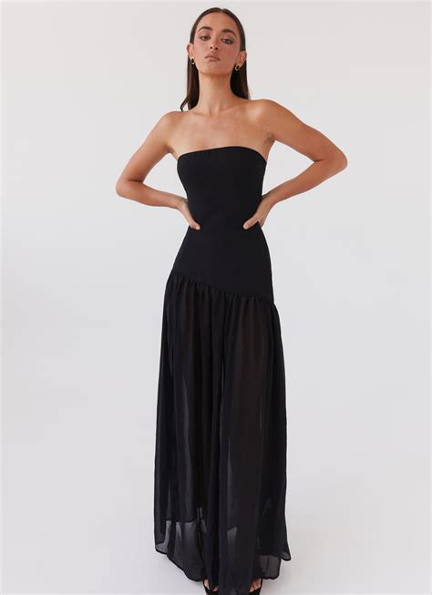 Eden Strapless Maxi Dress Black Peppermayo Us