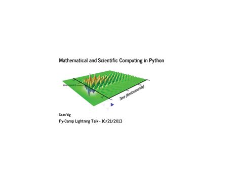 Mathematical And Scientific Computing In Python Speaker Deck