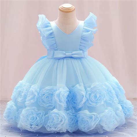 Light Blue Ruffled Princess Dress For Party Light Blue Ruffled Tutu