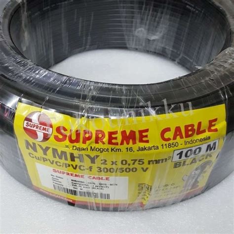 Jual KABEL LISTRIK SERABUT NYYHY SUPREME 2X0 75MM PANJANG 100M Di