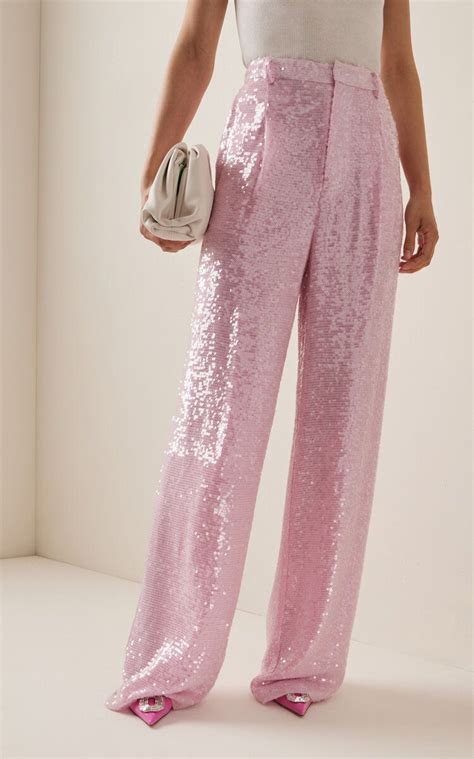 Pleated Wide Leg Sequined Pants By Lapointe Moda Operandi Стиль одежды Блестки мода Наряды