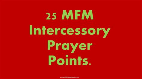 25 Mfm Intercessory Prayer Points
