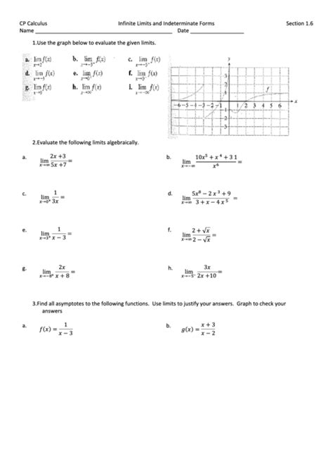 Infinite Limits And Indeterminate Forms Printable Pdf Download