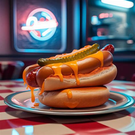 A Mouthwatering Juicy Perfectly Cooked Hot Dog Premium Ai Generated Image