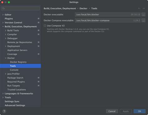 Docker Tools Settings Intellij Idea Documentation