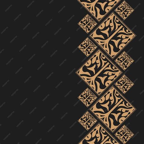 Premium Vector Islamic Black Background With Golden Geometric Batik