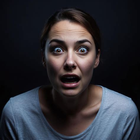 Powerful Scared Face Visuals For Conveying Fear And Shock Premium Ai Generated Image