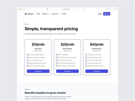 pin on pricing table examples